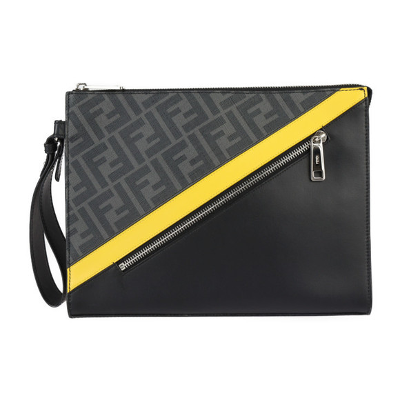 Fendi | Bags | Fendi Diagonal Clutch Bag Black | Poshmark